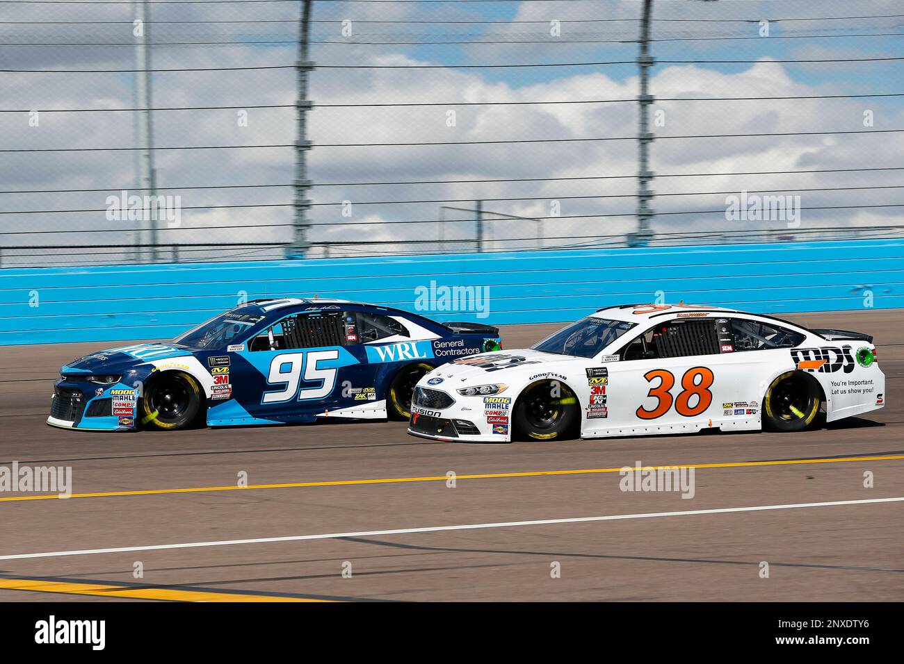 Kasey Kahne (95) and David Ragan (38) during the Monster Energy NASCAR ...