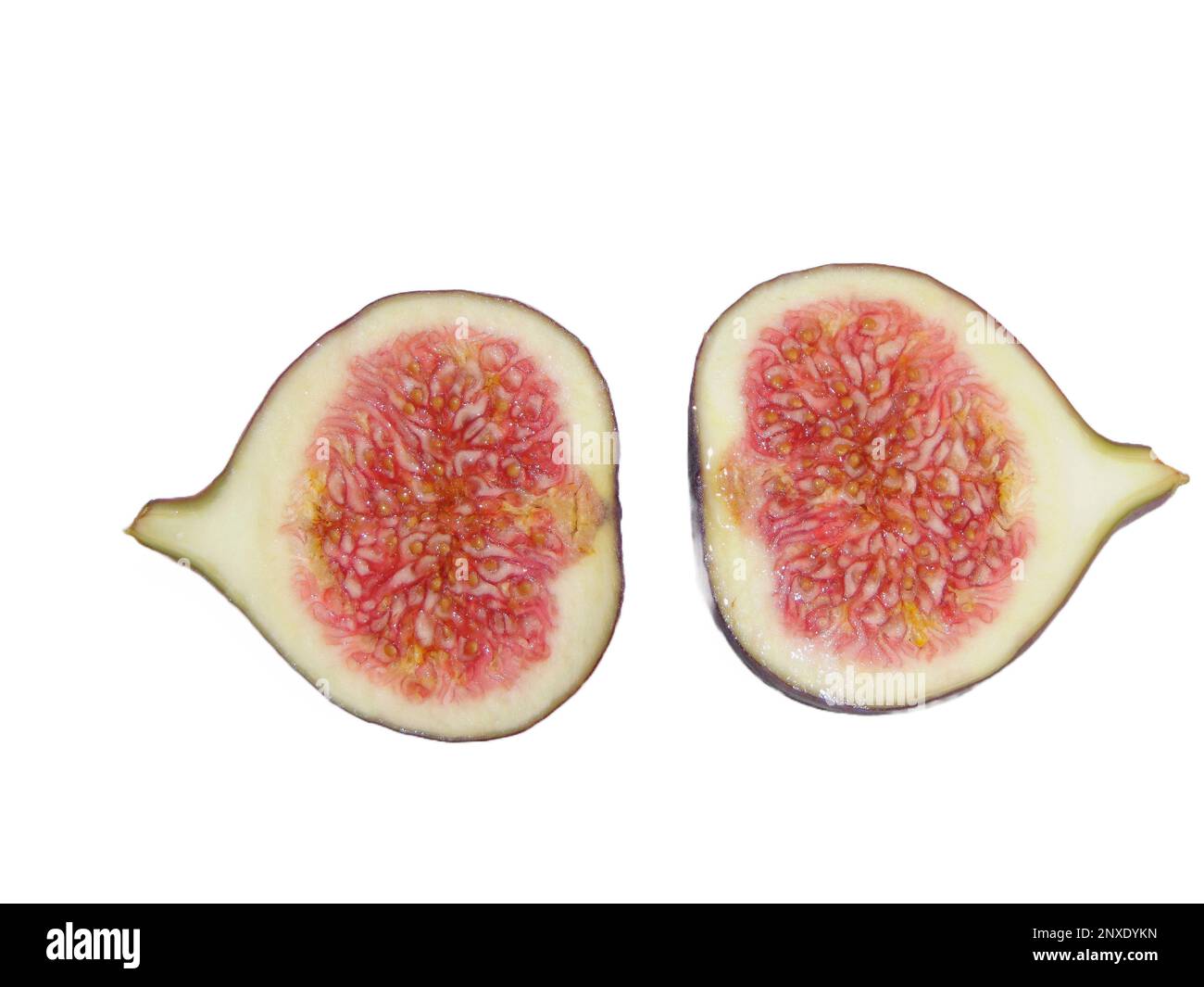 two halves of a fig. Figs isolated on white Stock Photo - Alamy