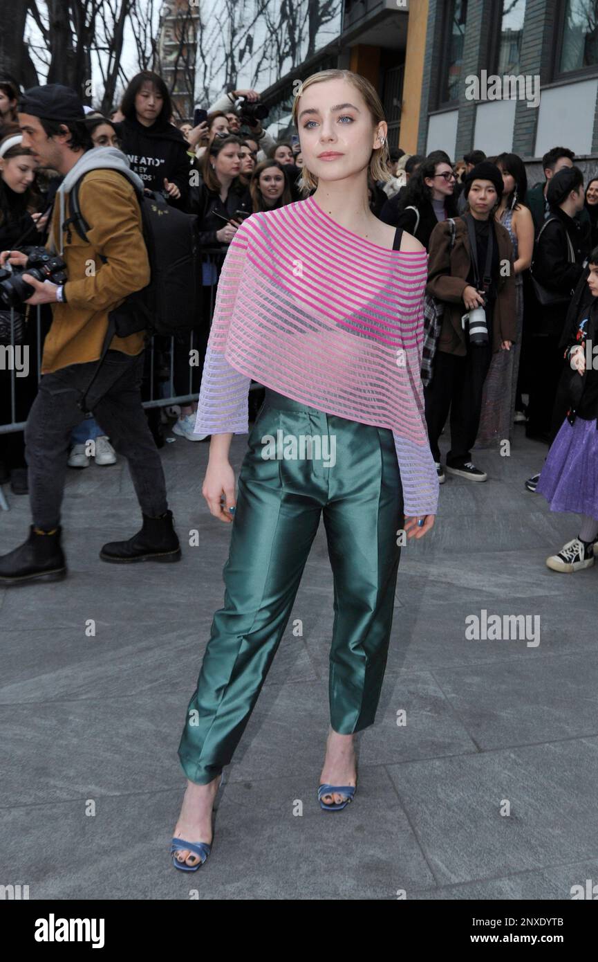 MILAN, ITALY - FEBRUARY 23: Clara Galle is seen arriving at the Emporio ...
