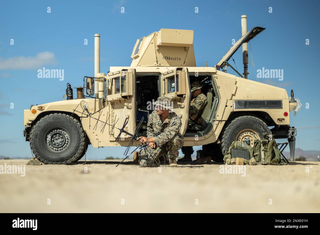 U.S. Marine Corps Cpl. Jacob Ferinde, a radio operator with 3d Littoral ...