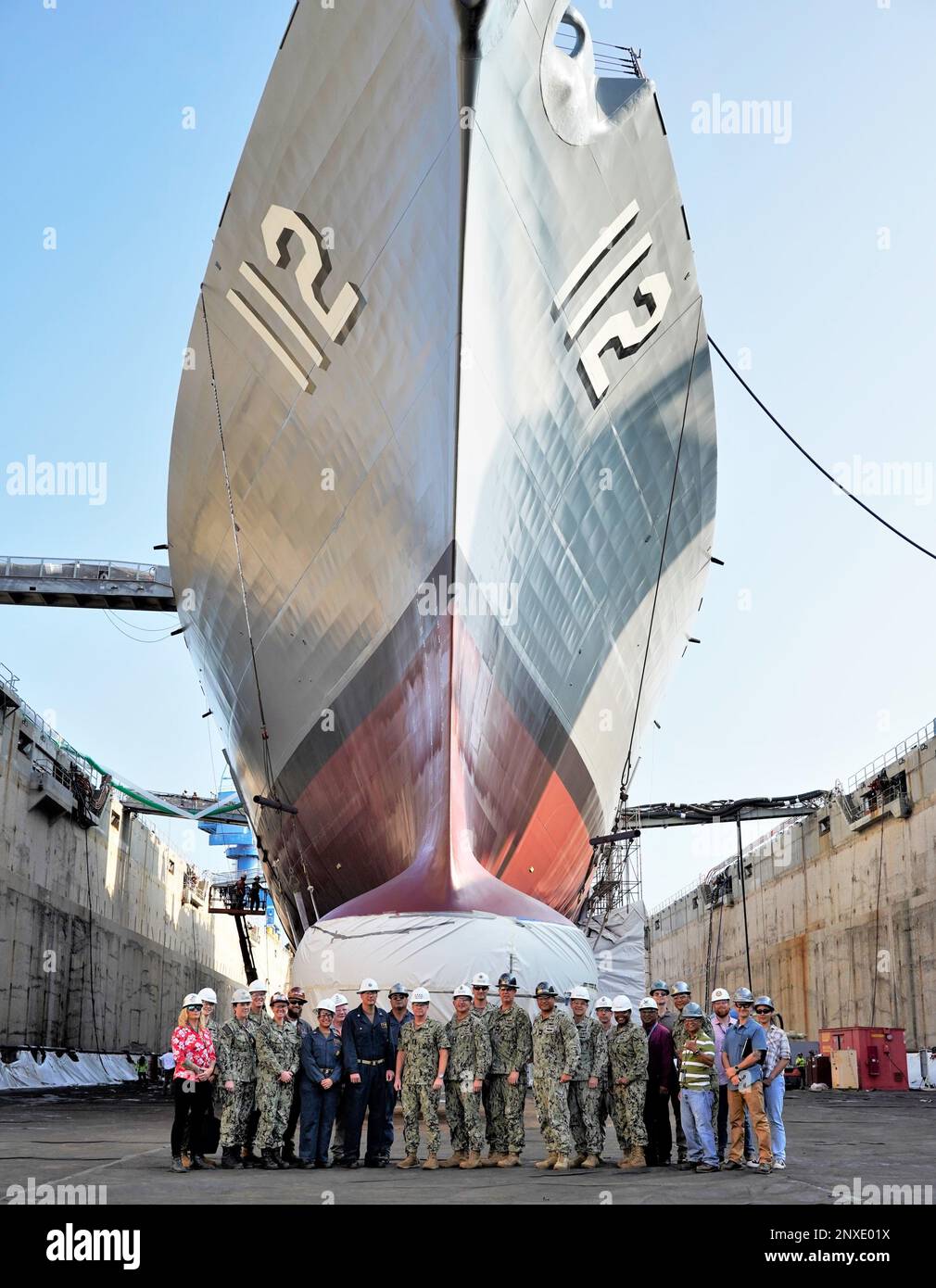 Adm. Samuel Paparo, commander, U.S. Pacific Fleet, met with shipyard maintenance personnel from ...