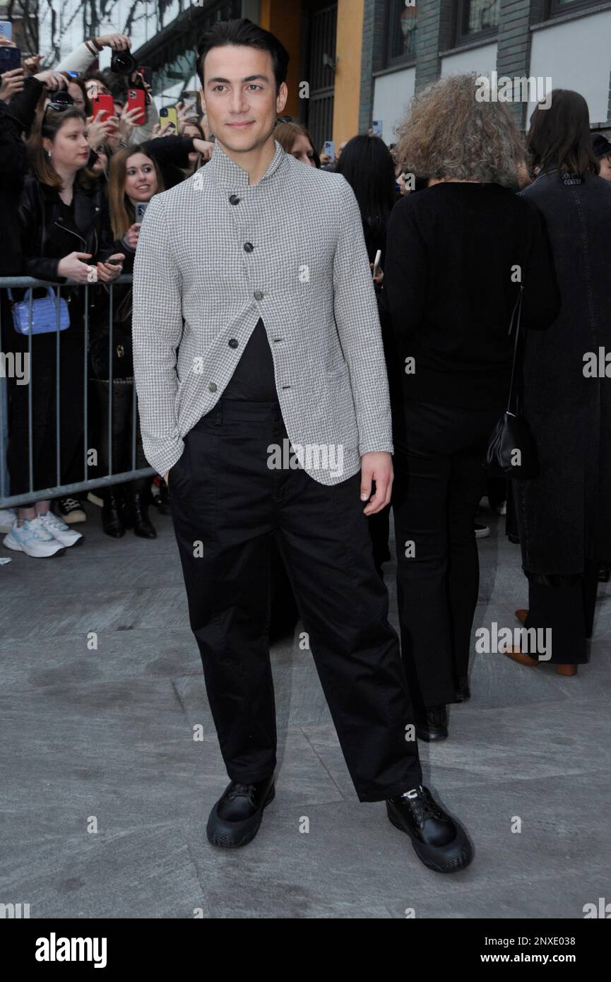MILAN, ITALY - FEBRUARY 23: Matteo Paolillo is seen arriving at the ...