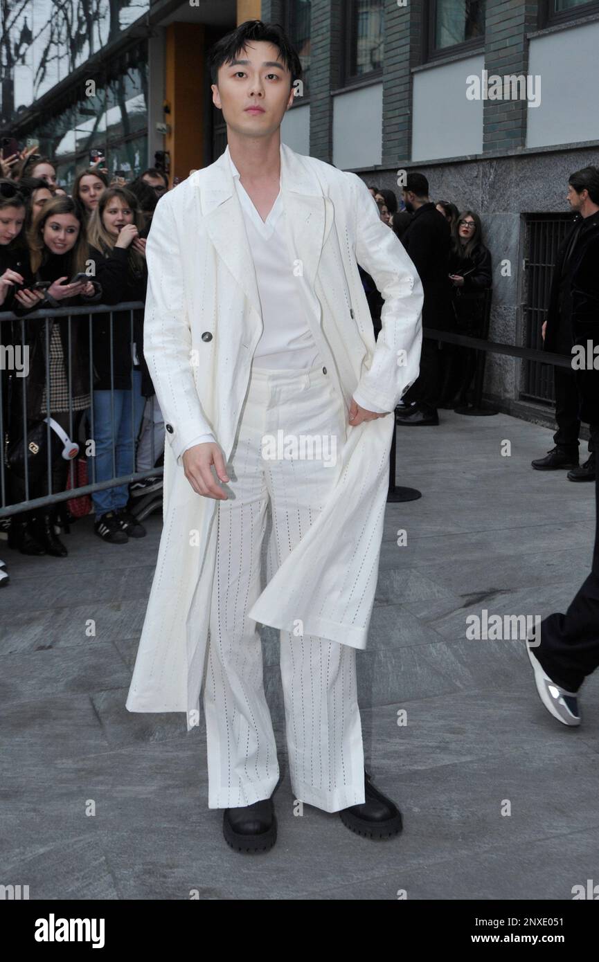 MILAN, ITALY - FEBRUARY 23: Patrick Shih is seen arriving at the ...