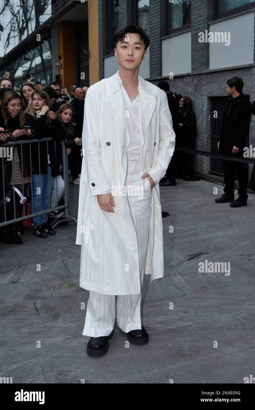 MILAN, ITALY - FEBRUARY 23: Patrick Shih is seen arriving at the ...