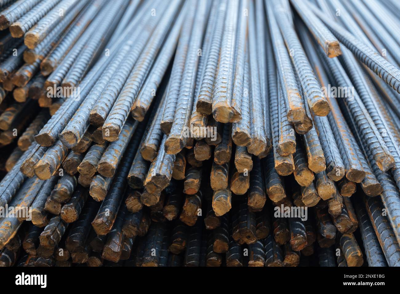 Stack of iron fittings for reinforced concrete, close up Stock Photo ...
