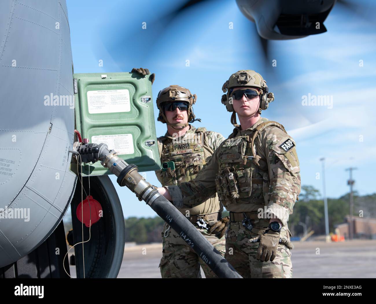 U.S. Air Force Staff Sgt. Tyler Boyer, left, and Staff Sgt. Hunter ...