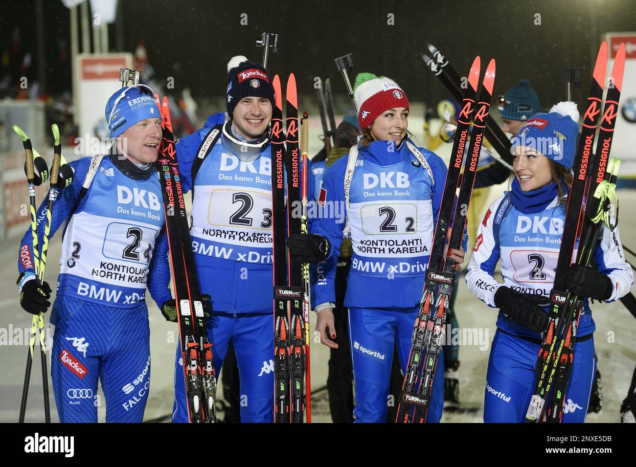 Lukas Hofer, Dominik Windisch, Lisa Vittozzi and Dorothea Wierer of ...