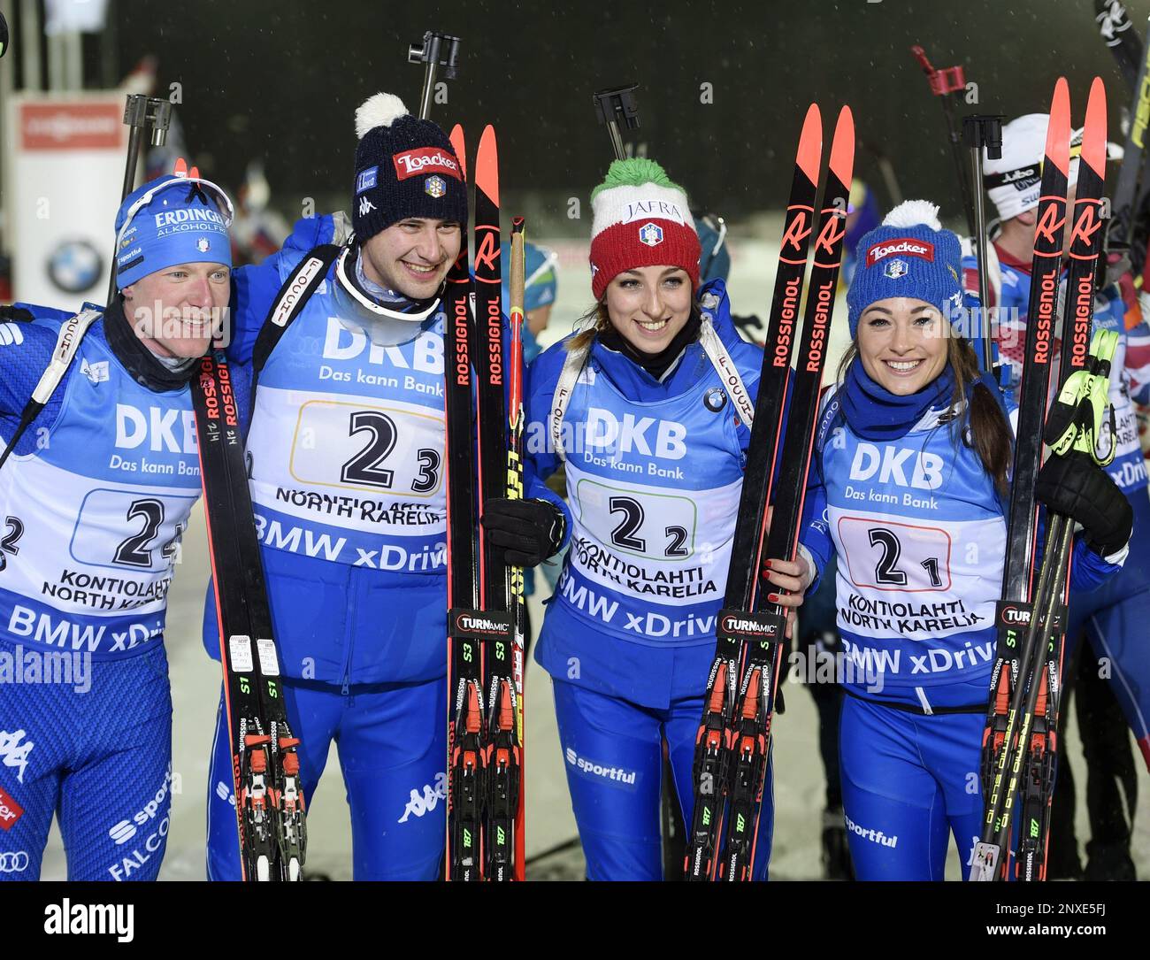 Lukas Hofer, Dominik Windisch, Lisa Vittozzi and Dorothea Wierer of ...