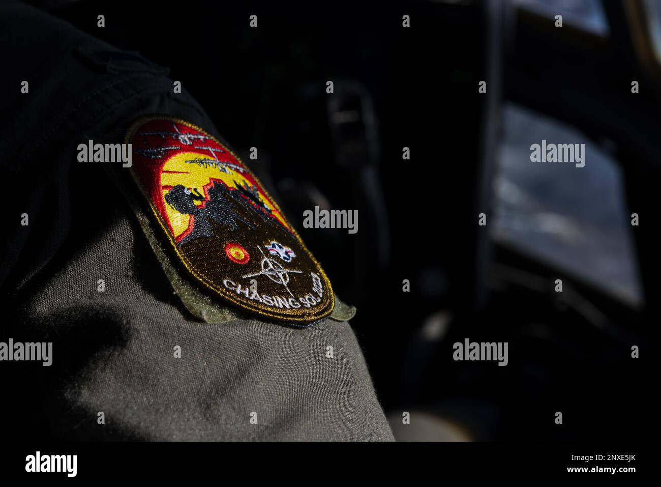 U.S. Air Force 1st Lt. Ethan Reed, 37th Airlift Squadron copilot, wears ...