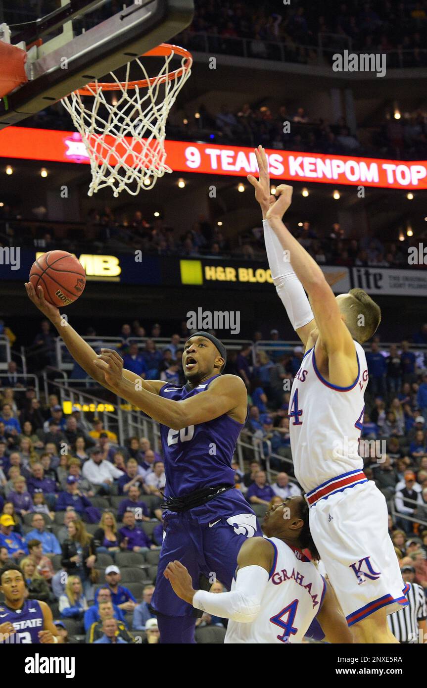 March 09,2018: Kansas State Wildcats forward Xavier Sneed (20) goes to ...