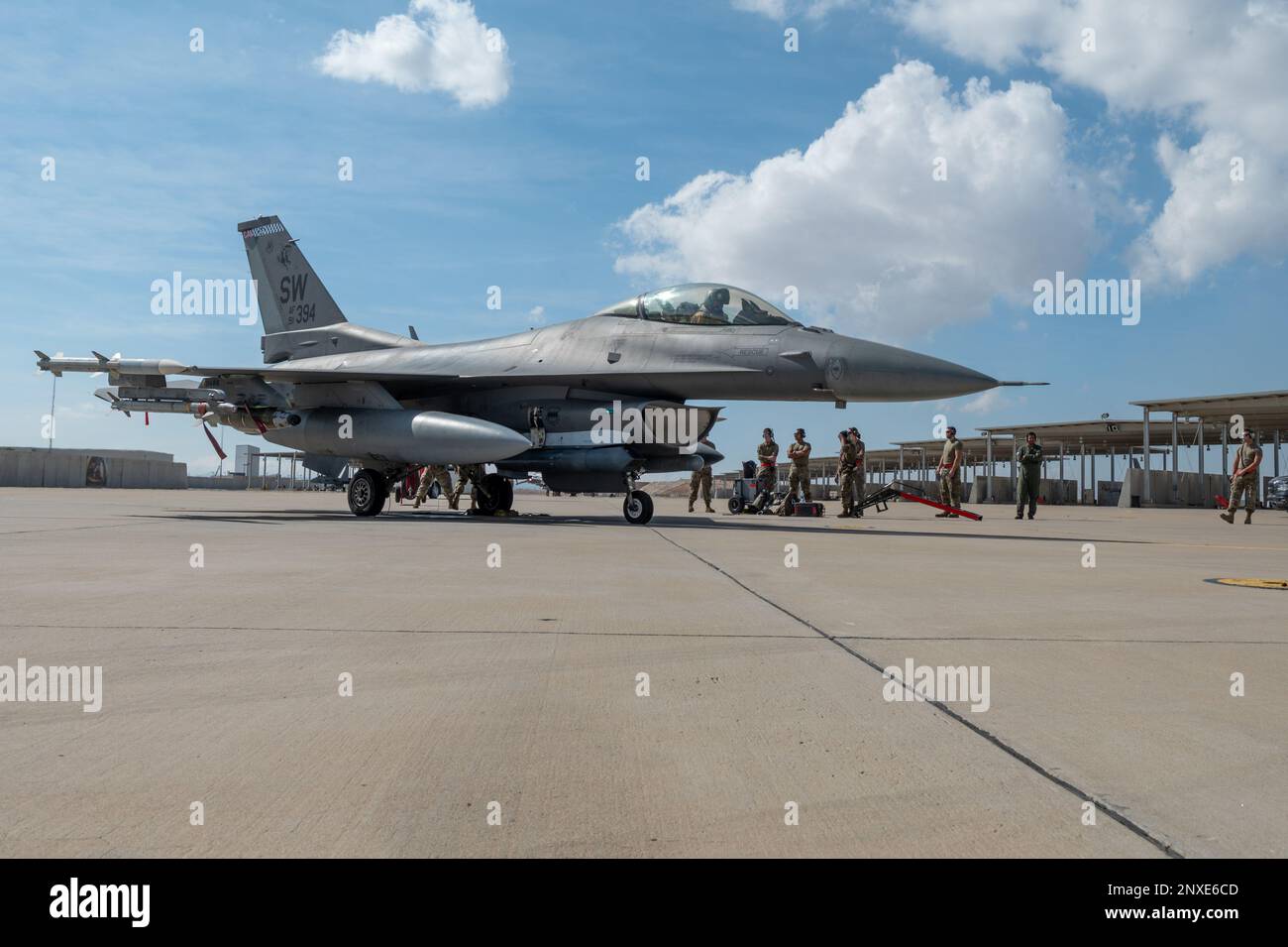 An F-16 Fighting Falcon aircraft pilot assigned to the 77th ...