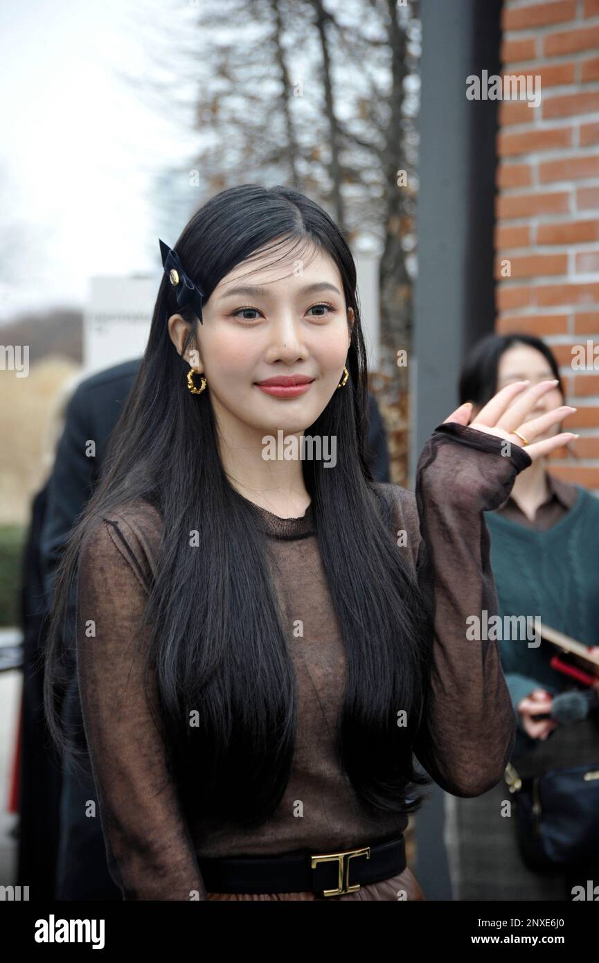 MILAN, ITALY - FEBRUARY 24:Joy is seen arriving at the Tod's fashion ...