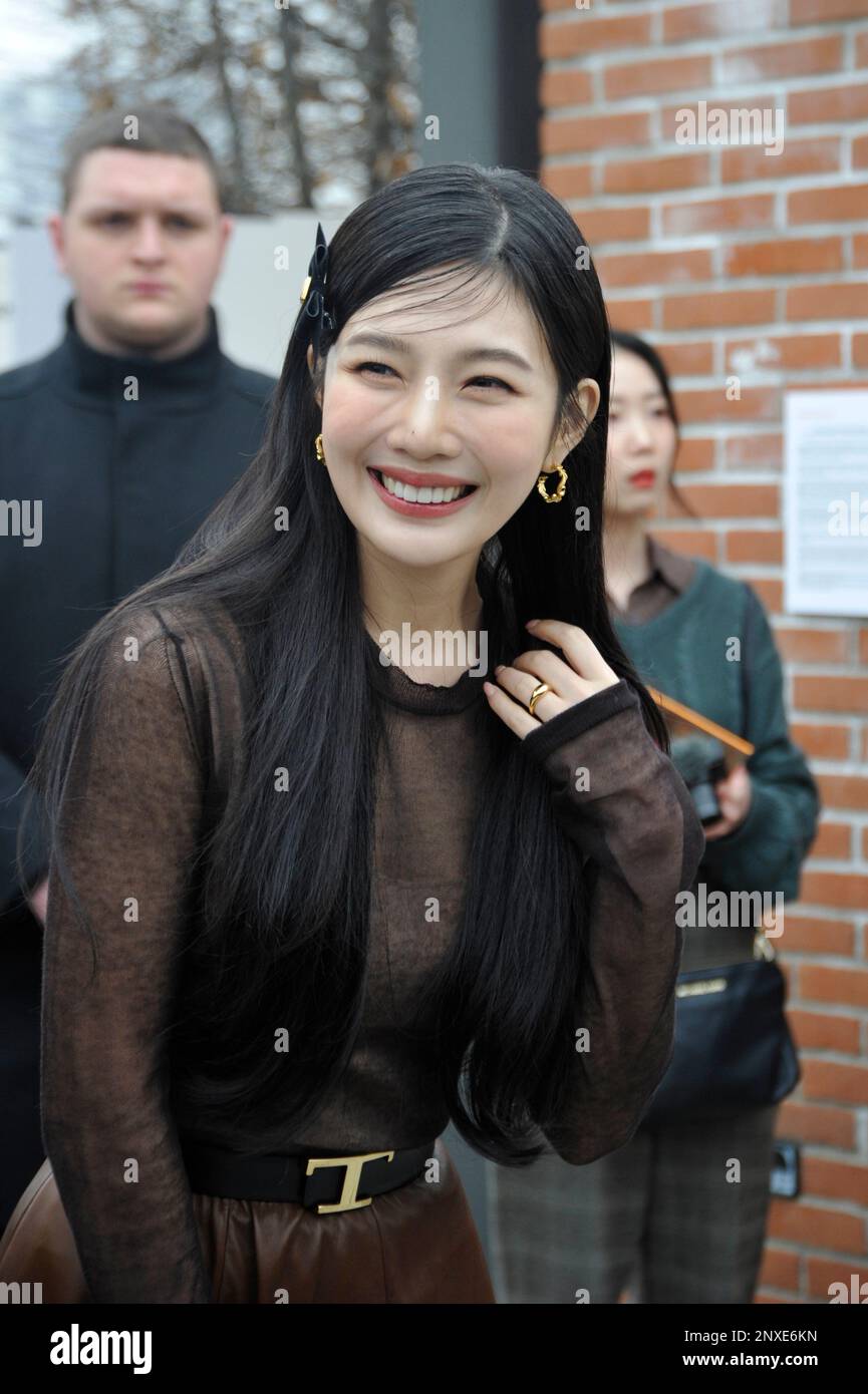 MILAN, ITALY - FEBRUARY 24:Joy is seen arriving at the Tod's fashion ...