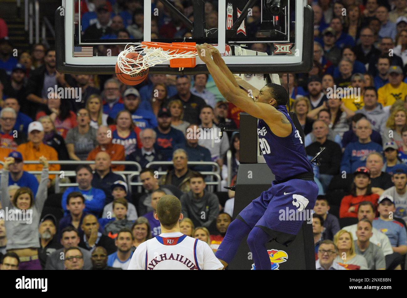 March 09,2018: Kansas State Wildcats forward Xavier Sneed (20) puts ...