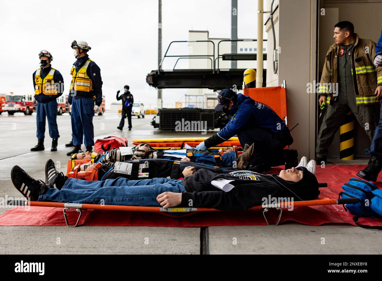 A first responder with Marine Corps Air Station Iwakuni Fire and ...
