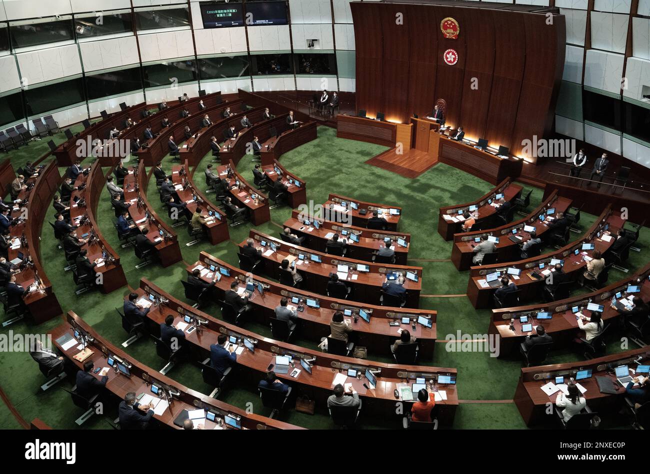 Financial Secretary Paul Chan Mo-po delivers the 2023-24 budget ...