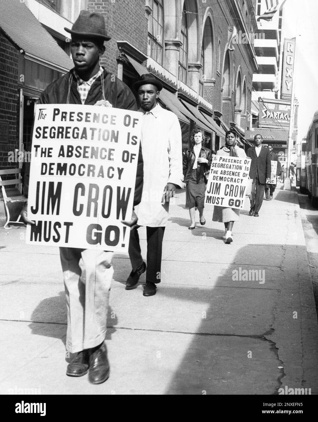 Protesters march on Peachtree Street in front of Davison's department ...