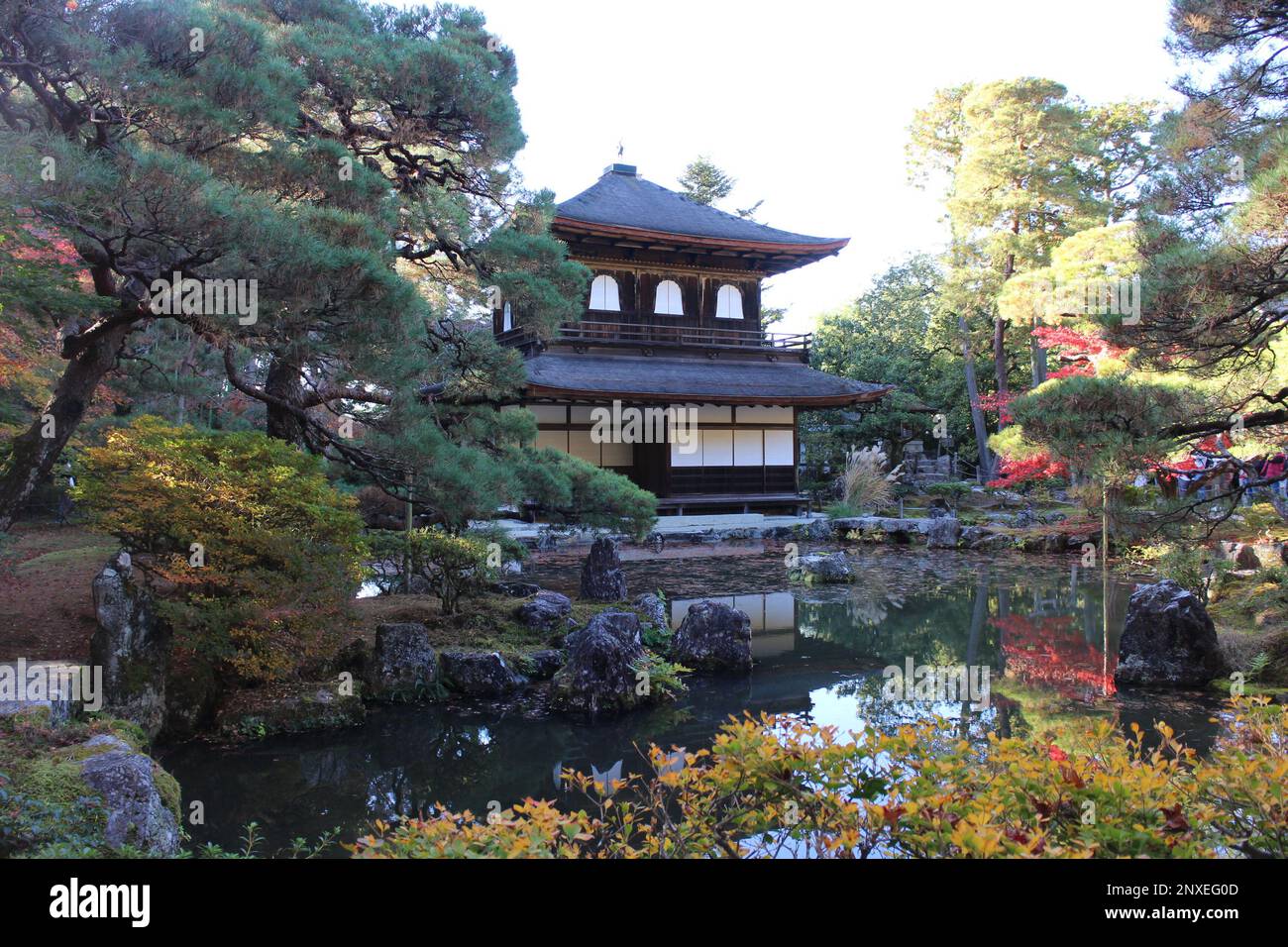 Autumn leaves and Ginkakuji temple in Kyoto, Japan Stock Photo - Alamy