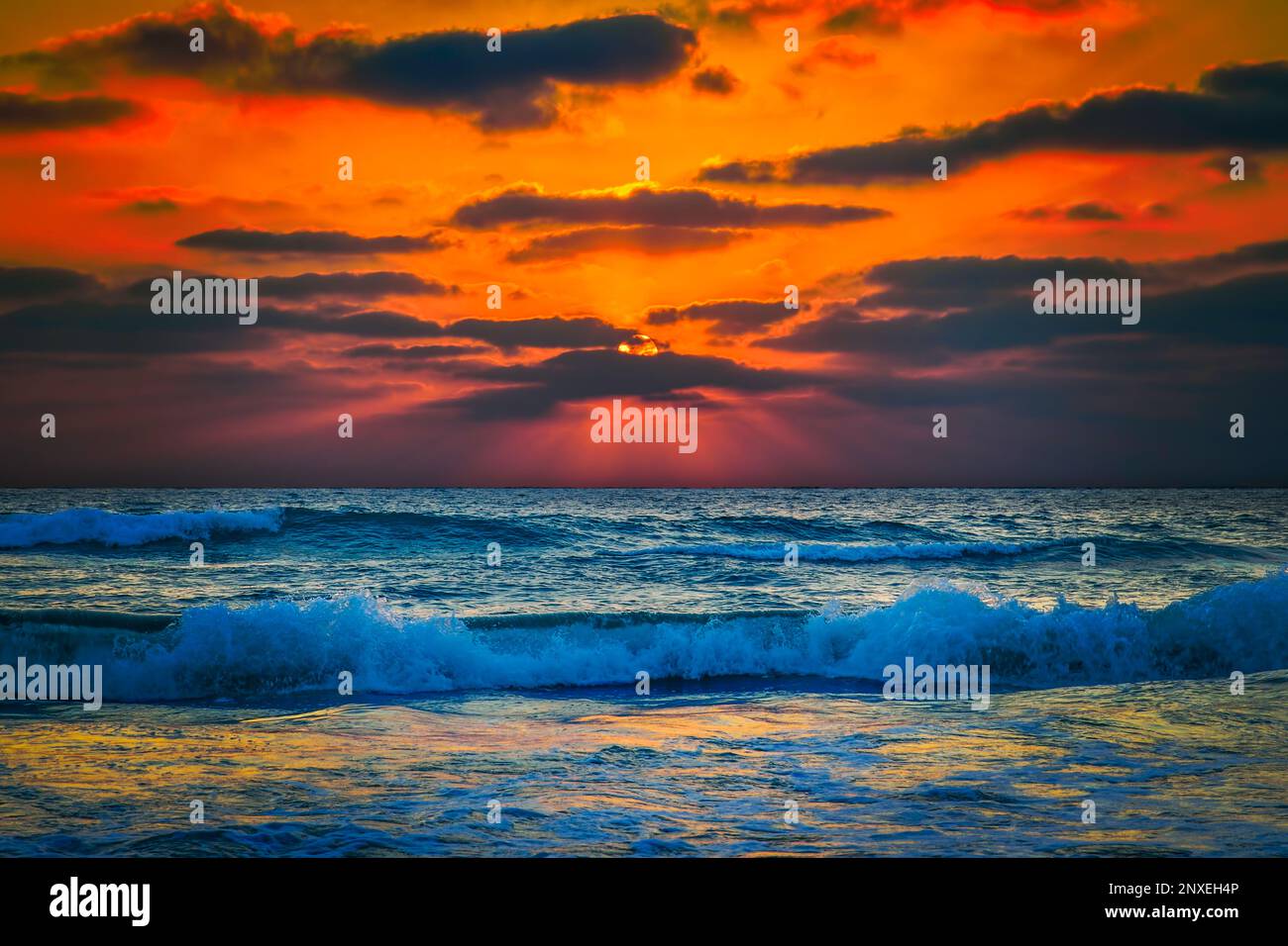 Stunning evening landscape, with the most beautiful beach Stock Photo - Alamy