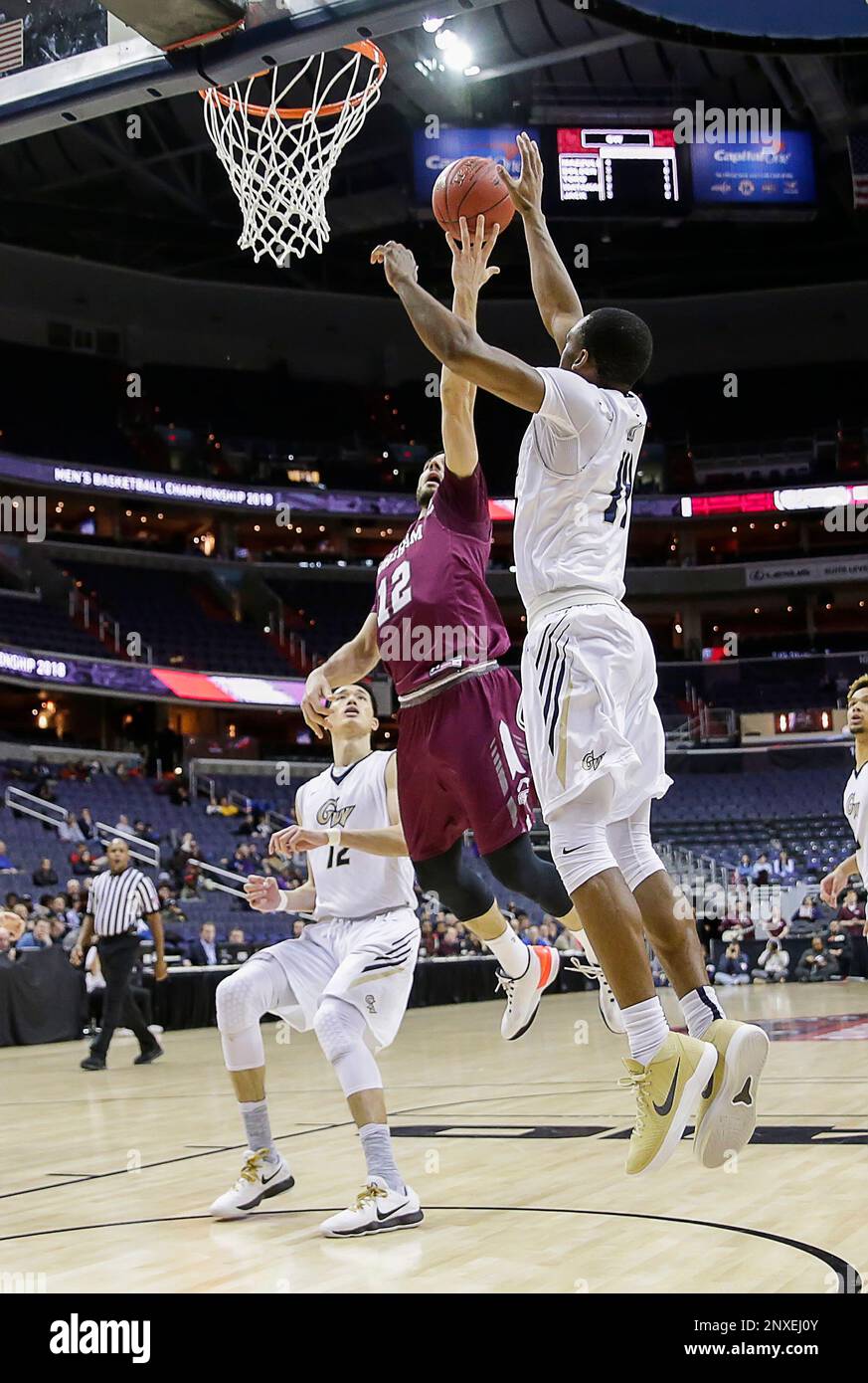 March 7, 2018: Fordham Rams G #12 Joseph Chartouny scores a lay up ...