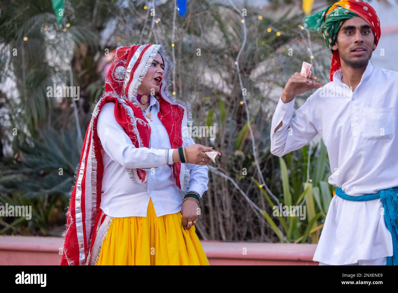 Noida Haat, India: Portrait on unidentified male artist performing folk ...