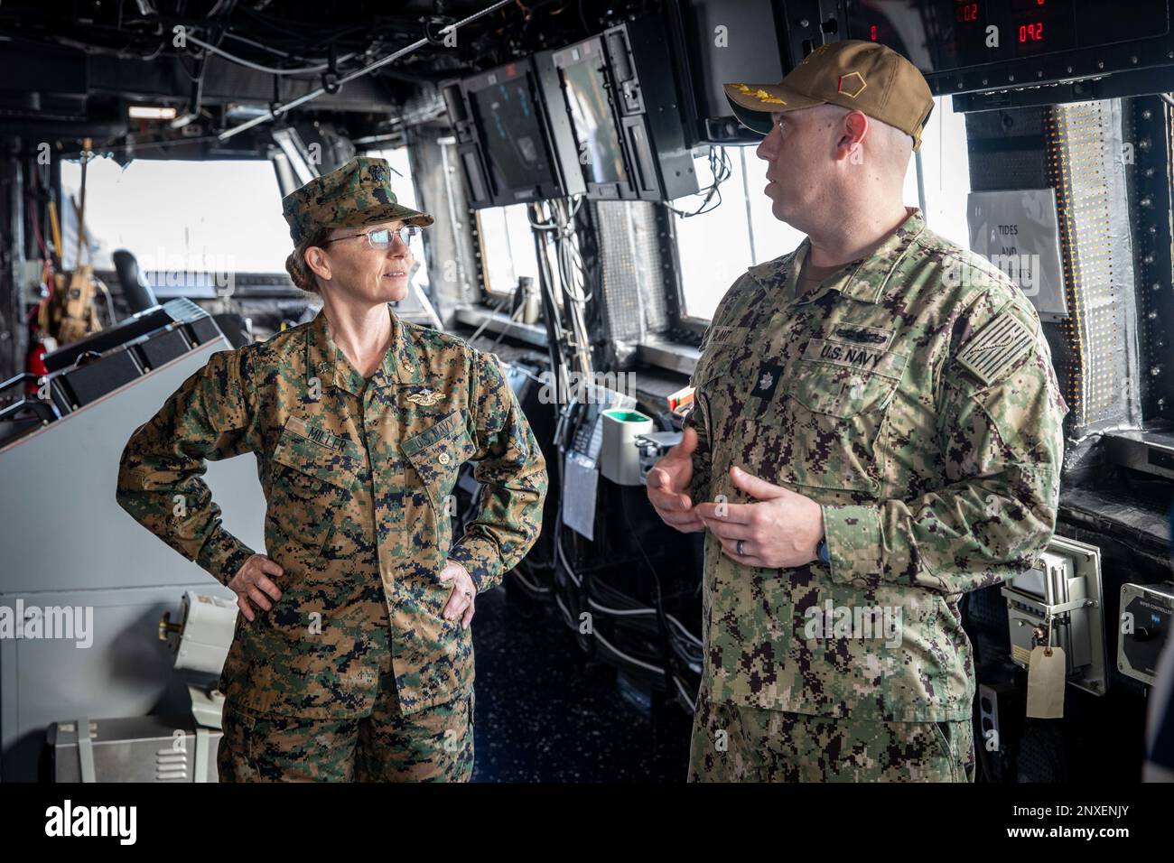 Cmdr. Matthew Plant, right, executive officer of the San Antonio-class ...