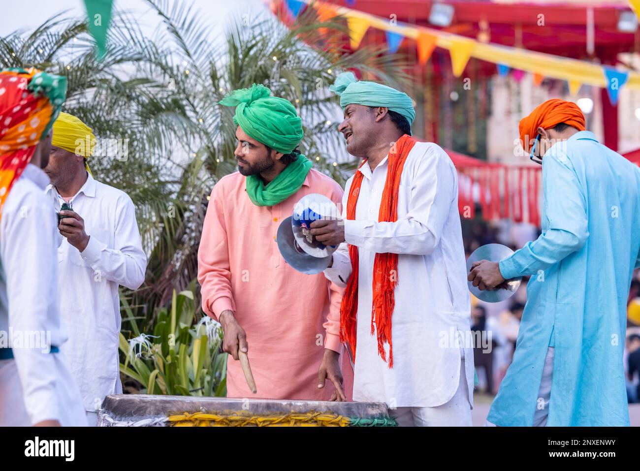 Noida Haat, India: Portrait on unidentified male artist performing folk ...