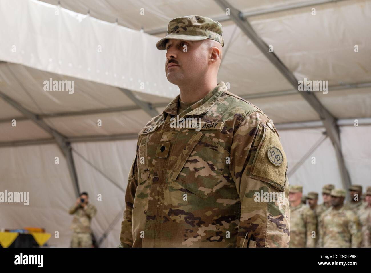 U.S. Army Spc. Ryan Leger, an infantryman of Bravo Co, 182nd Infantry ...