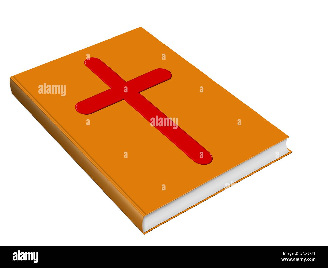 Book with cross isolated against white background Stock Photo - Alamy