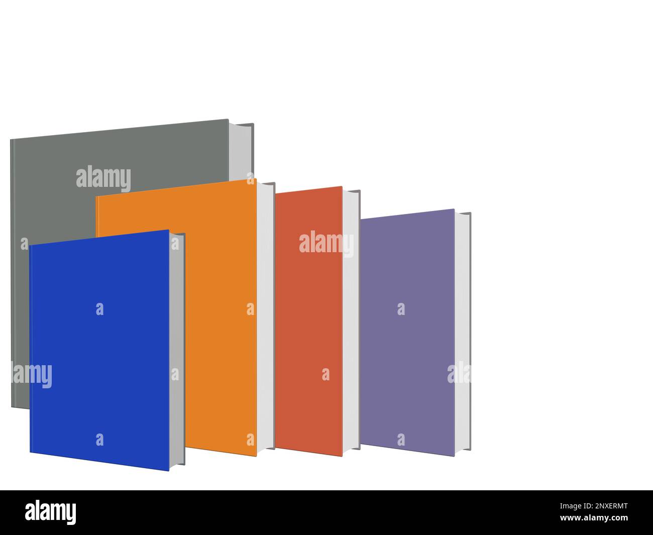 Books isolated against white background, 3D illustration Stock Photo ...