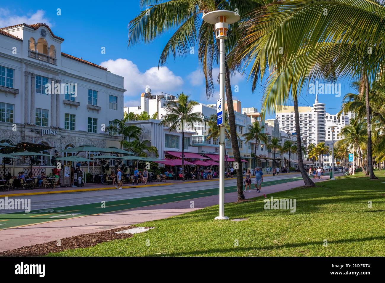 Ocean Drive in South Beach and the most famous street in Miami Stock ...