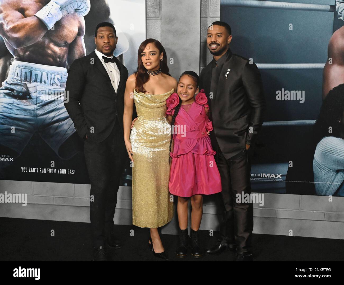 HOLLYWOOD, CALIFORNIA - FEBRUARY 27: (L-R) Jonathan Majors, Tessa ...