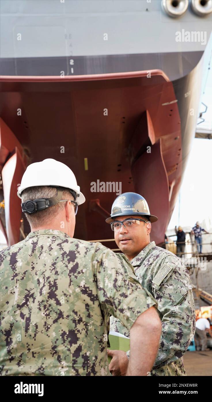 Adm. Samuel Paparo (left), commander, U.S. Pacific Fleet, meets with ...