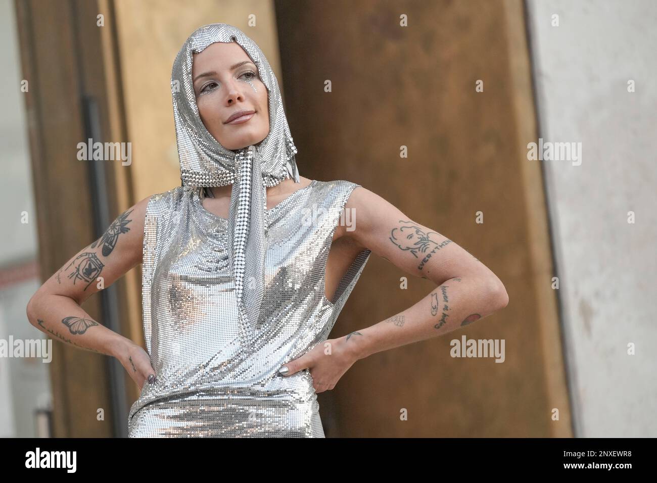 Halsey poses for photographers upon arrival at the Paco Rabanne Fall ...