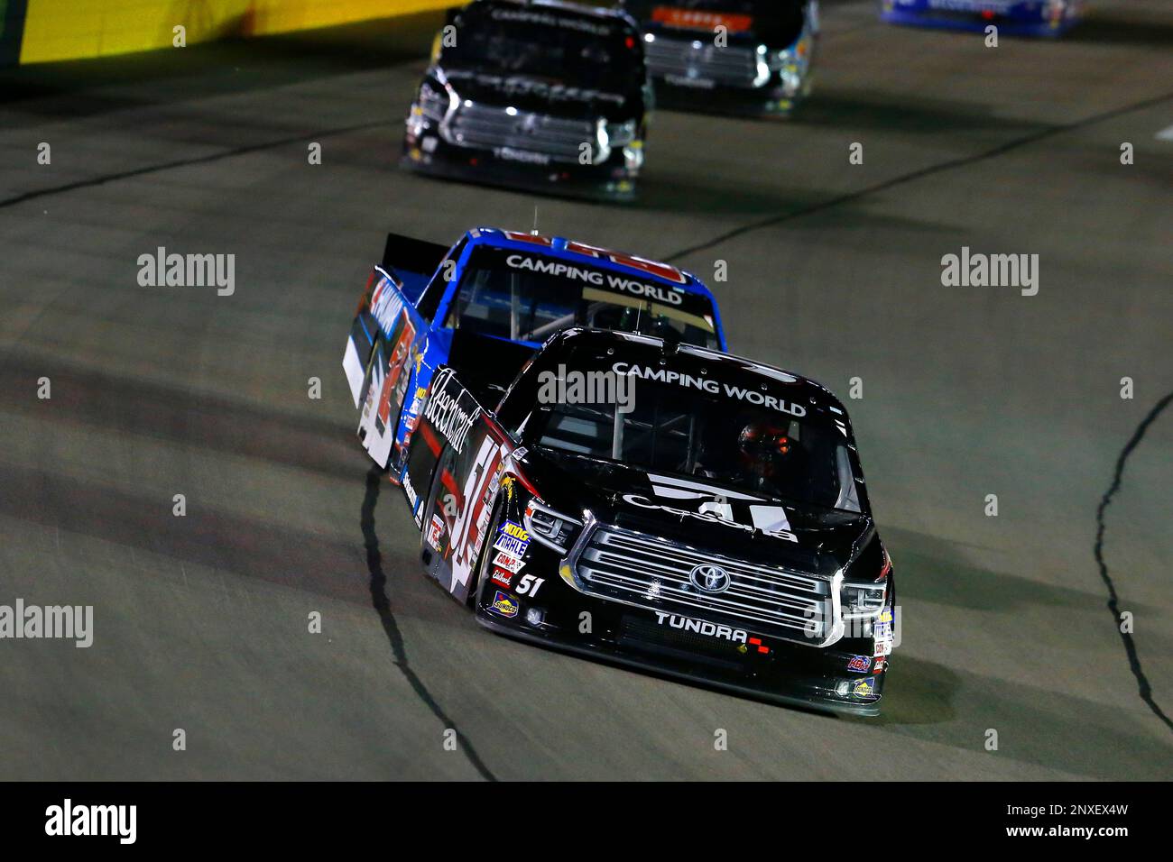 Kyle Busch (51) and Stewart Friesen (52) during the Stratosphere 200 ...
