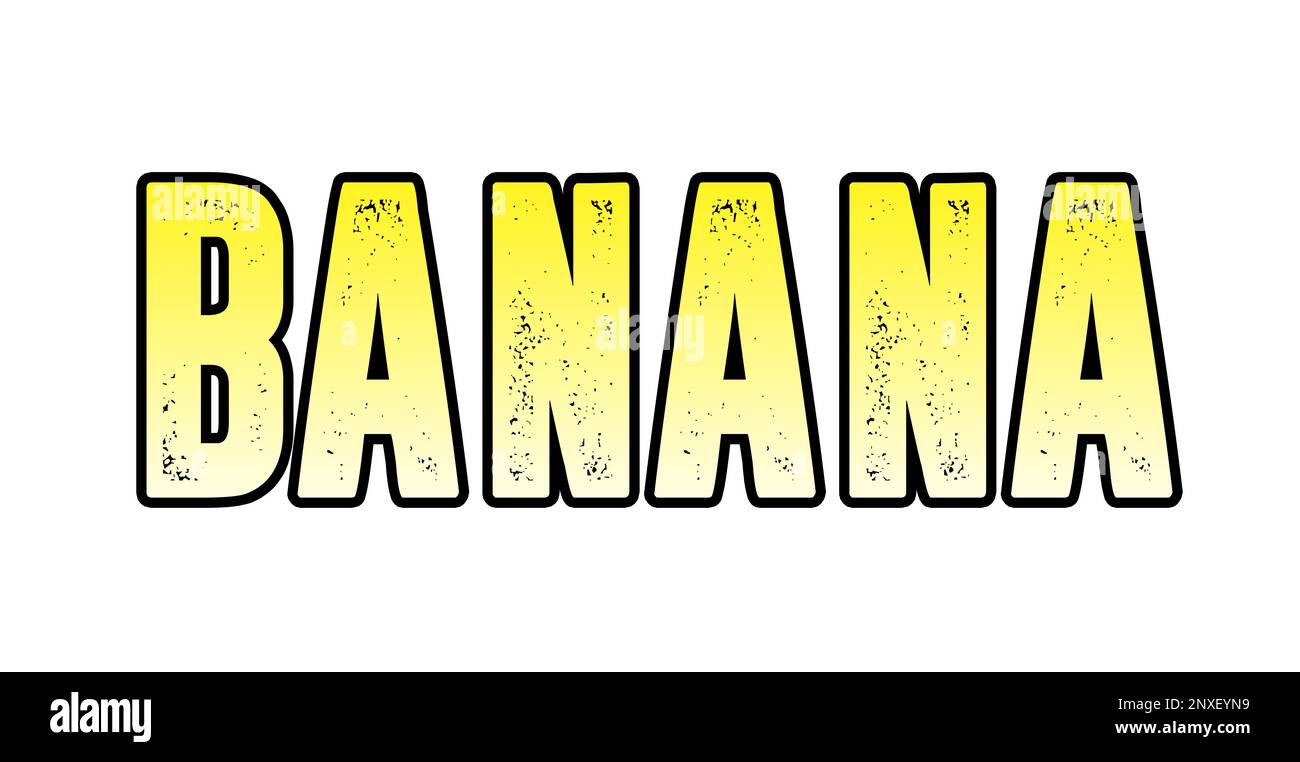 I love banana text on white Stock Photo - Alamy