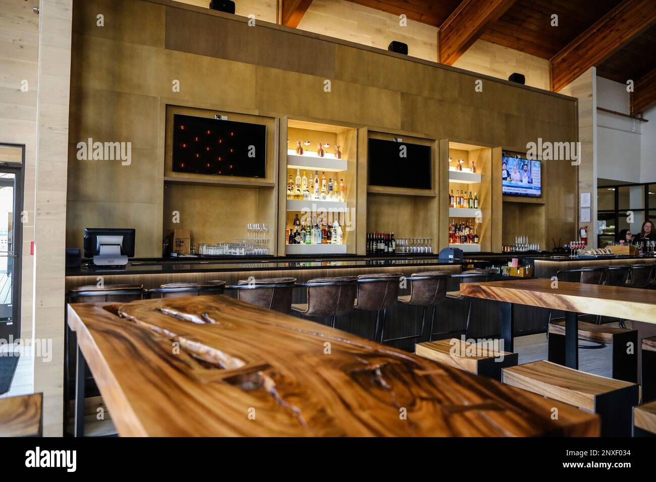The bar area in the new Double Tree during the soft opening on Thursday ...