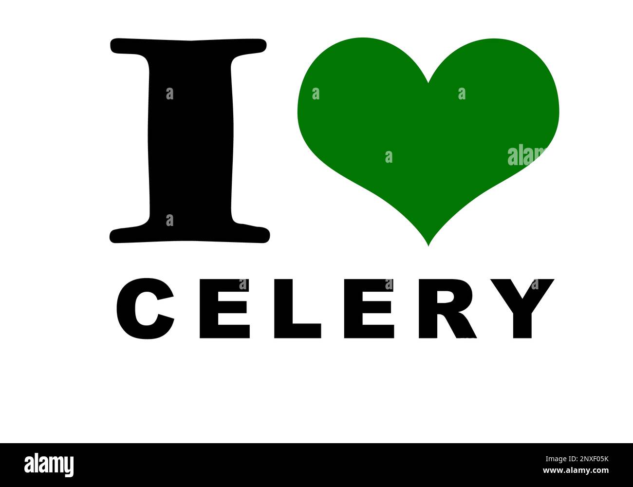 I love celery text on white Stock Photo - Alamy