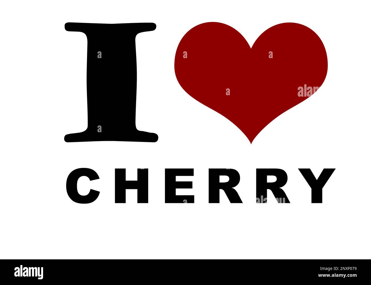 I love cherry text on white Stock Photo - Alamy