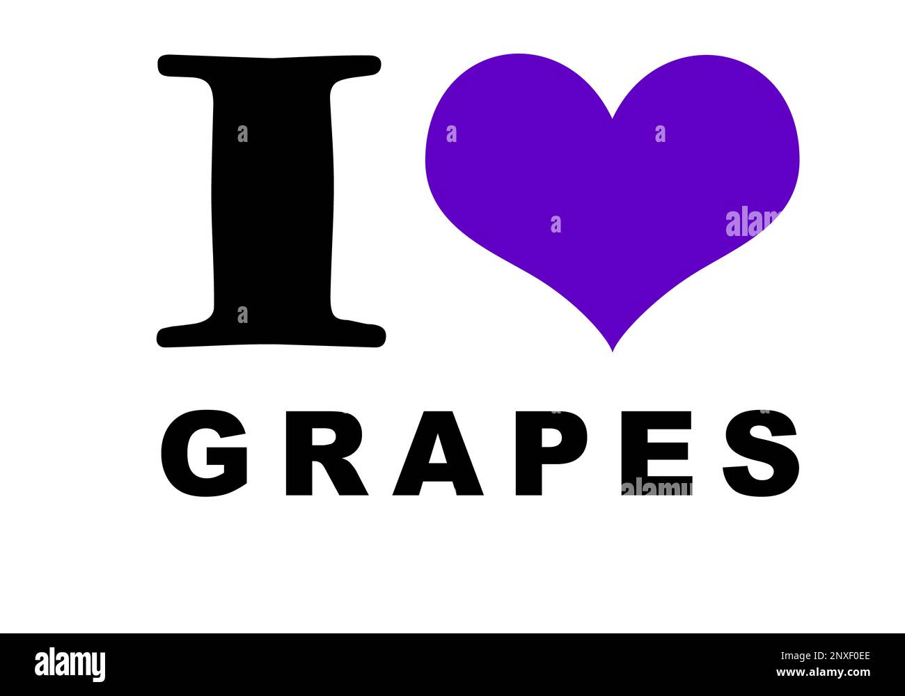 I love grapes text on white Stock Photo - Alamy