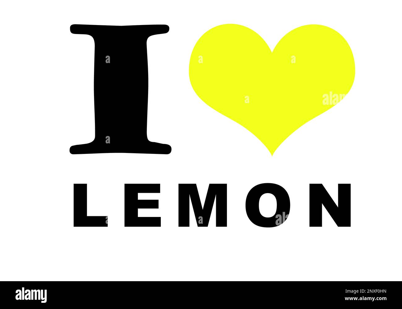 I love lemon text on white Stock Photo - Alamy