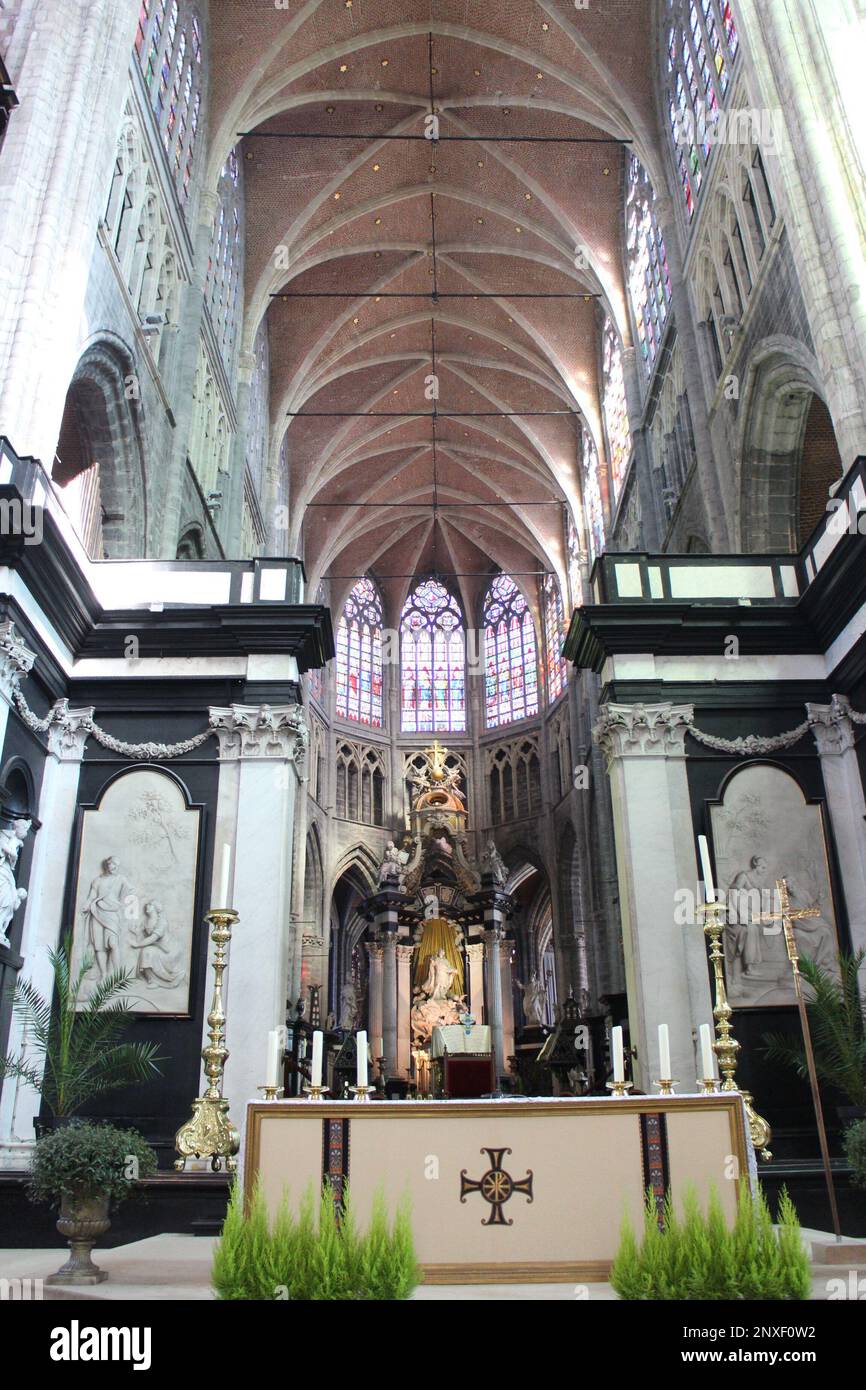 Inside of St. Bavo's Cathedral in Ghent, Belgium Stock Photo - Alamy