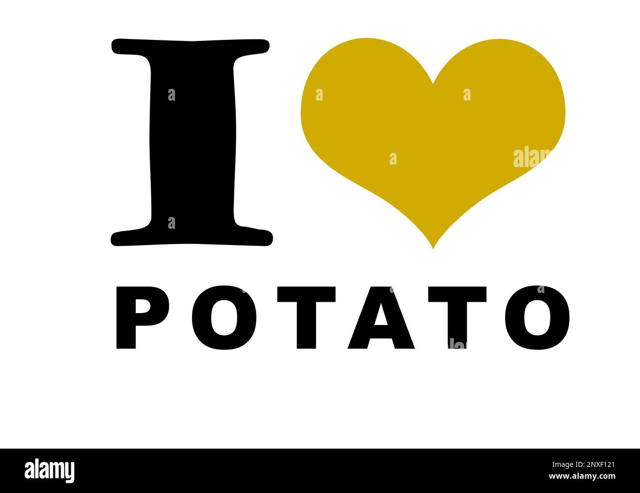 I love potato text on the white Stock Photo - Alamy