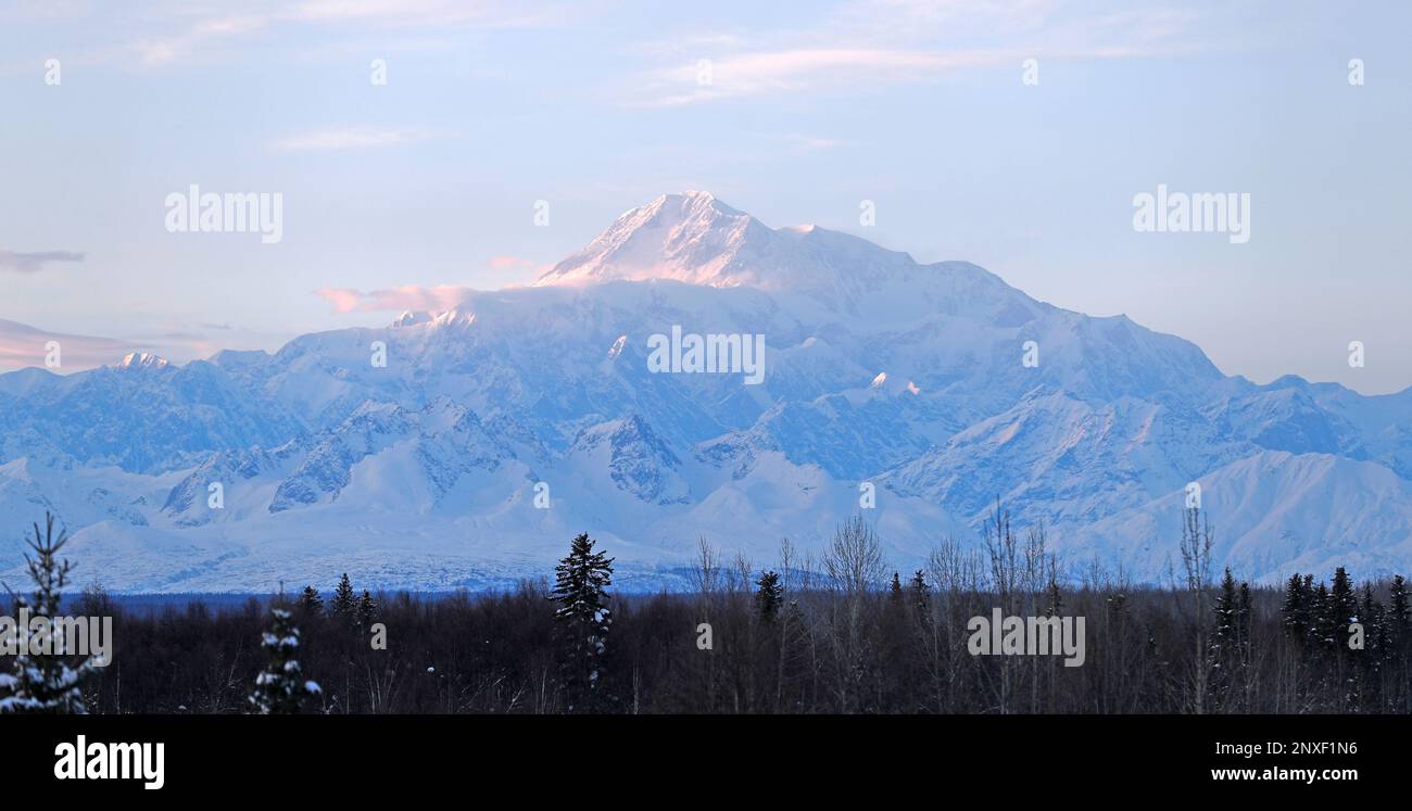 General overall view of Denali aka Mount McKinley. It iss the tallest ...