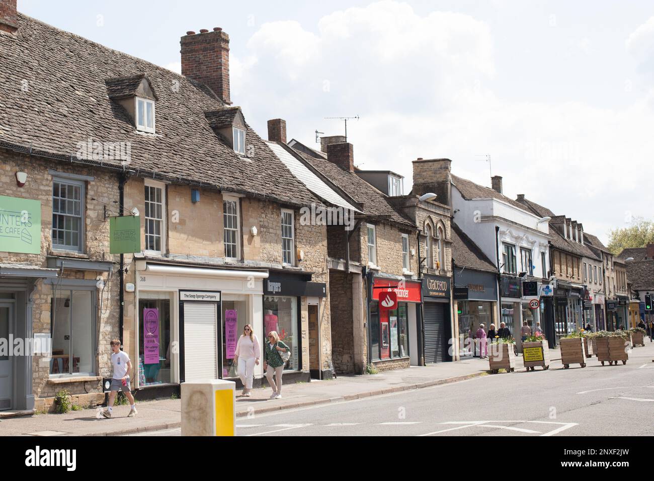 Views of the High Street in Witney, Oxfordshire in the UK Stock Photo ...