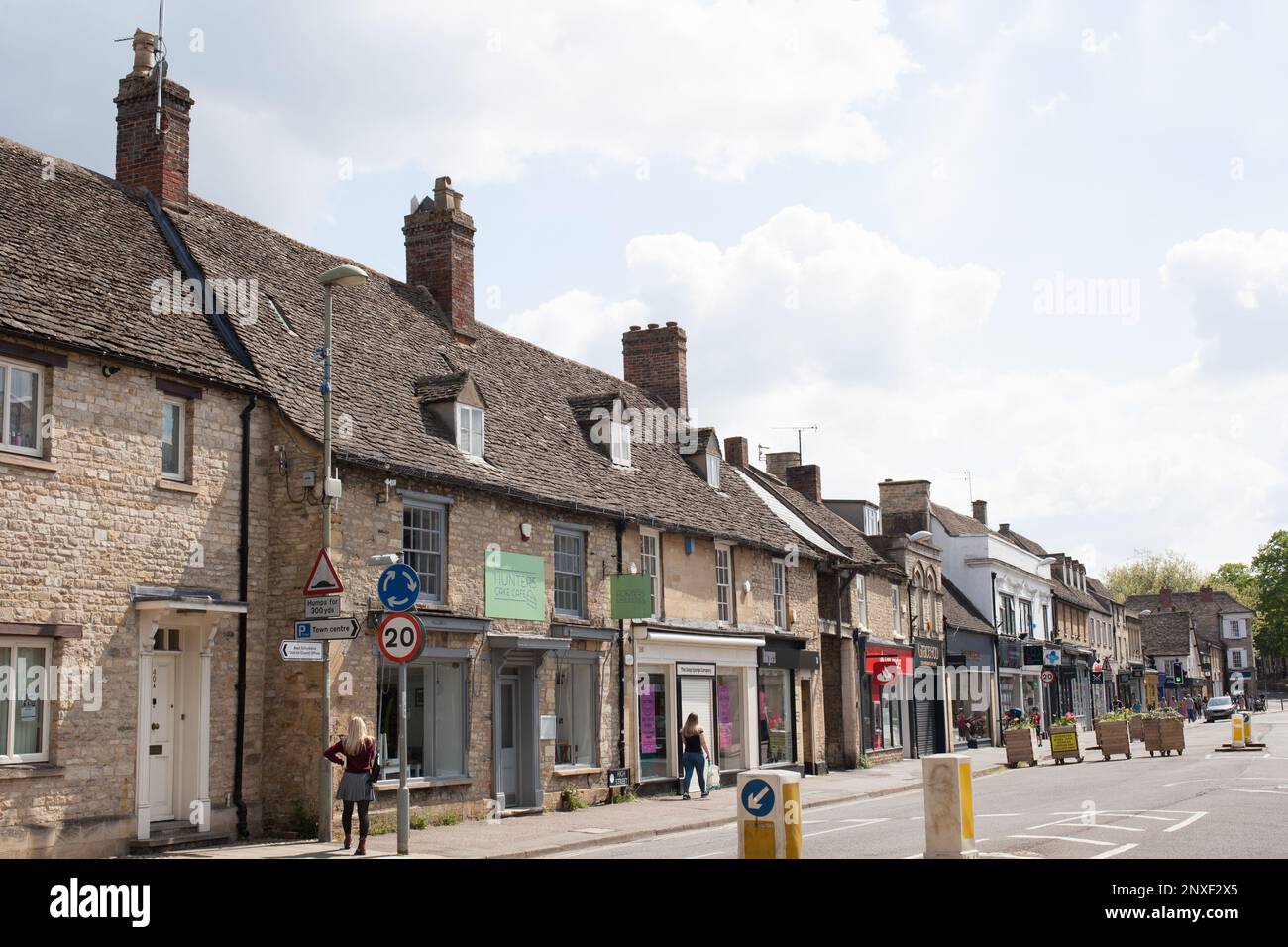 Views of the High Street in Witney, Oxfordshire in the UK Stock Photo ...