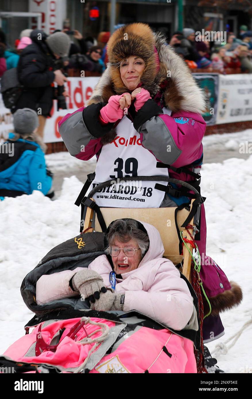 DeeDee Jonrowe of Willow, Alaska at the ceremonial start for the ...