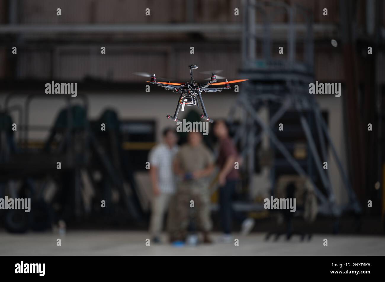 Maintenance airmen operate a trainer drone to enhance basic flight operation skills at Joint ...