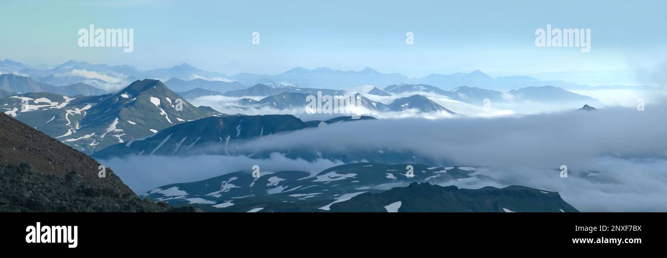 Geography. Highland, volcanic upheaval, volcanogenic formation. Clouds creep from the ocean into ...