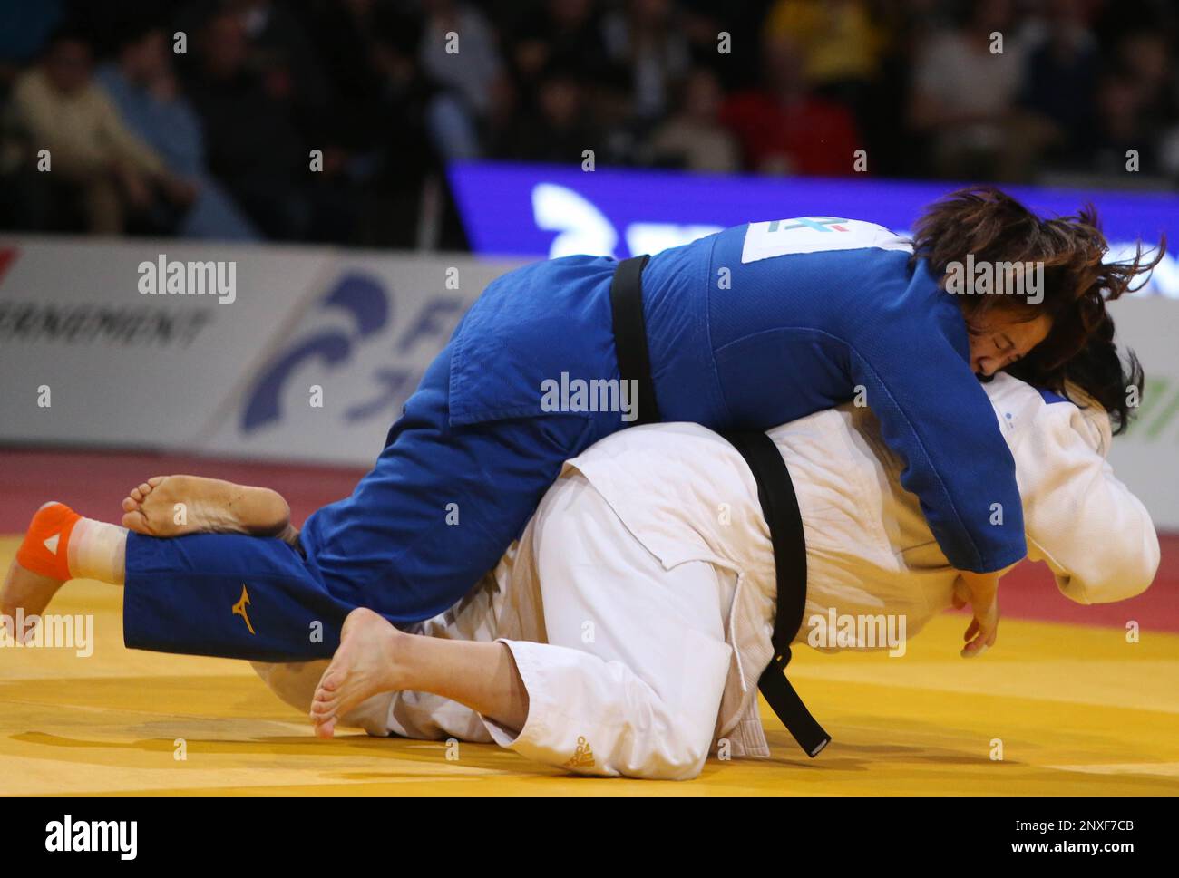 KIM HAYUN of REPUBLIC OF KOREA and AKIBA MAYA of JAPAN during of the ...